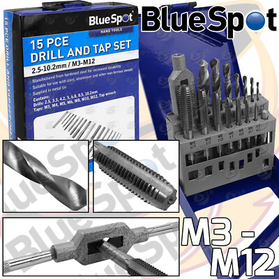 Tap & Drill Set M3 M4 M5 M6 M8 M10 M12 TAPS 2.5-10.2 Drills Thread ...