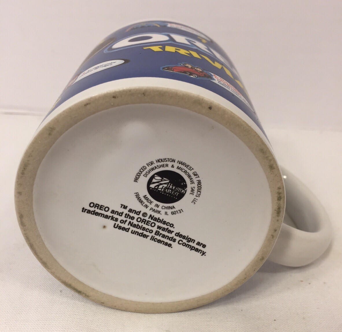 Oreo Collectable Coffee Mug Trivia Cup Nabisco Cookies Blue White ...