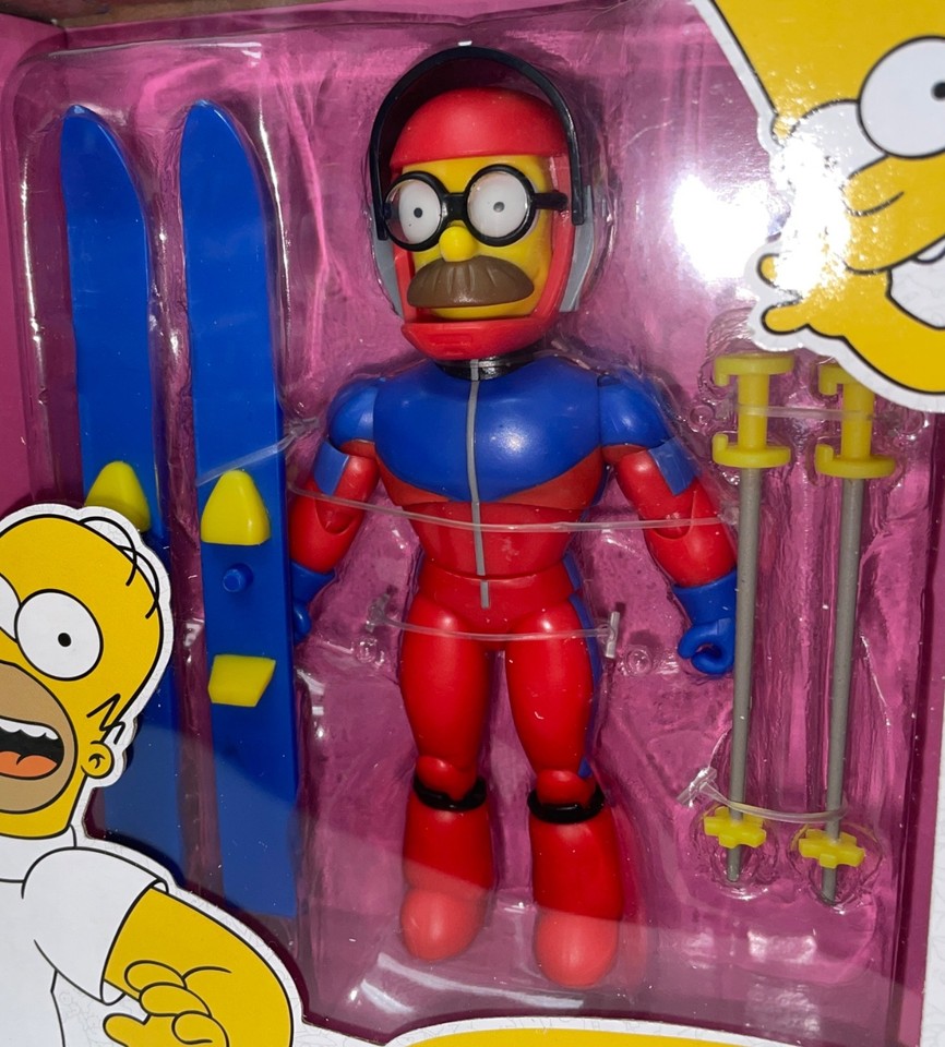 The Simpsons Ned Flanders Ski Outfit 5" Jakks Pacific Action Figure ...