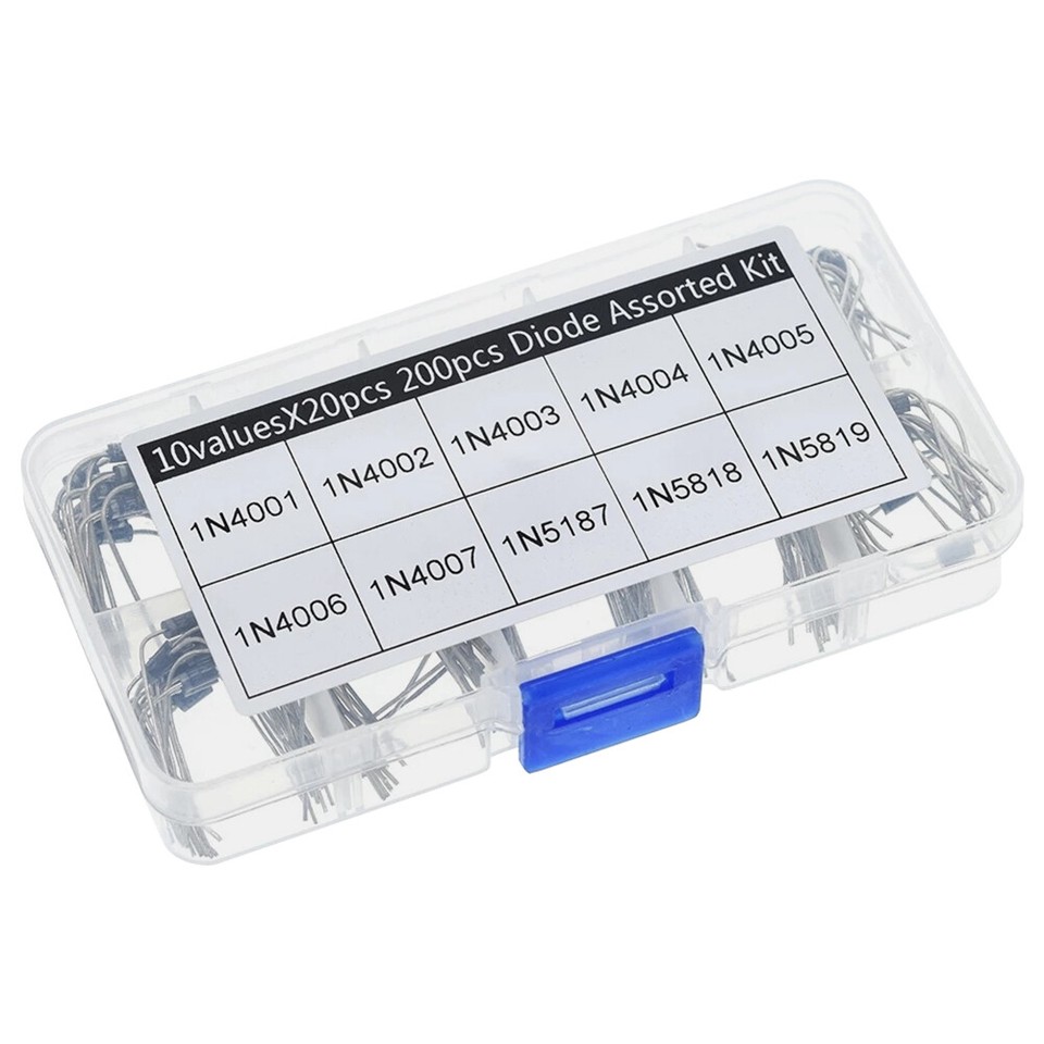 200Pcs Rectifier Diode Assorted Kit 5V 10 Values Rectifier Diode Pack ...