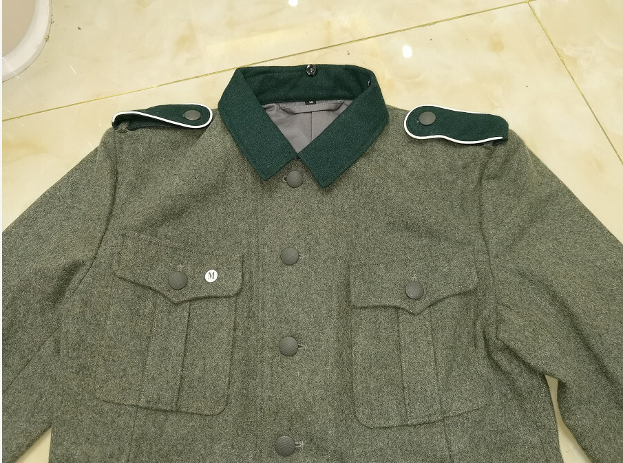 Repro WW2 GERMAN EM M36 FIELD GREY GREEN WOOL TUNIC & TROUSERS SIZE M ...