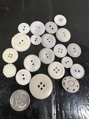 Vintage White Button Lot | eBay