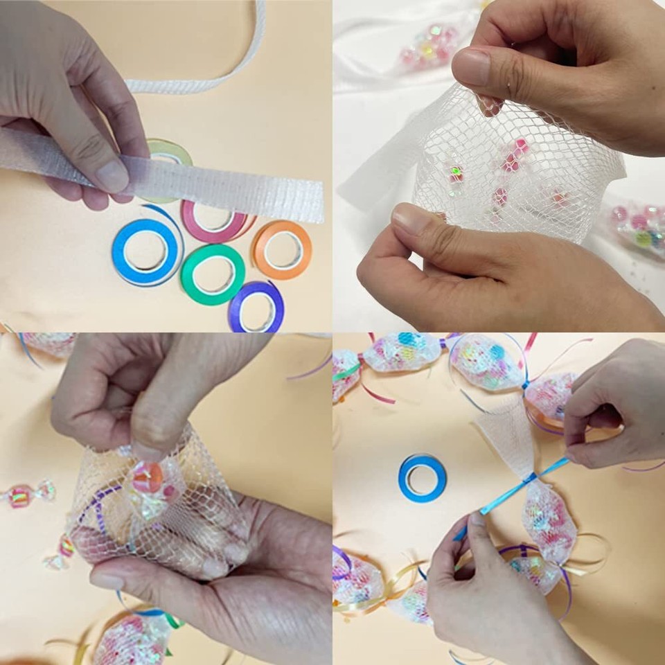 Graduation Lei Netting Bags Kit 46ft Candy Lei Making Kit with 7 Rolls ...