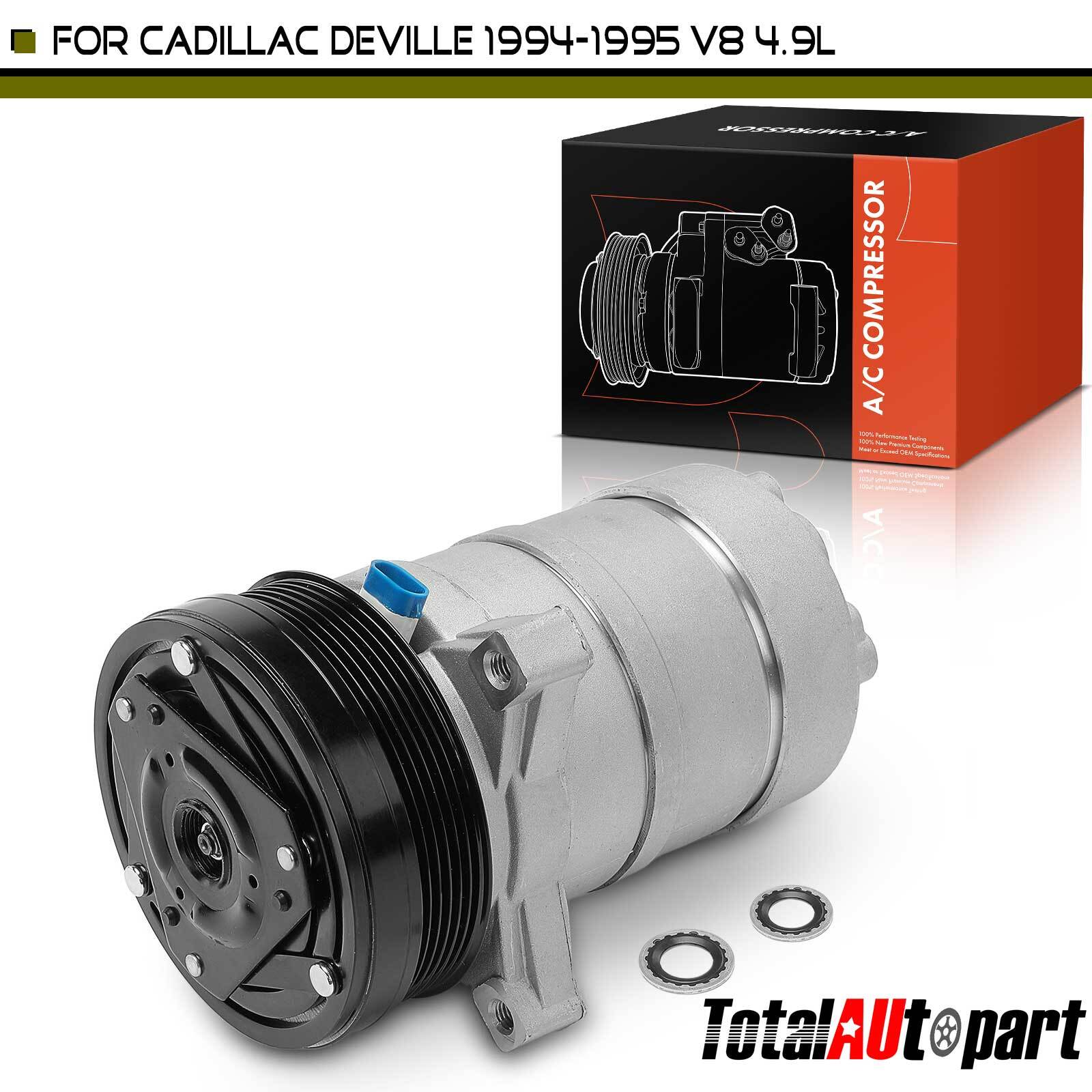 A/C Compressor with Clutch for Cadillac DeVille Base 94-95 V8 4.9L HD6 ...