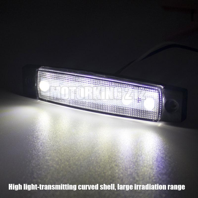 10X 6 LED Clearance lights Side marker White Trailer Truck Caravan RV ...