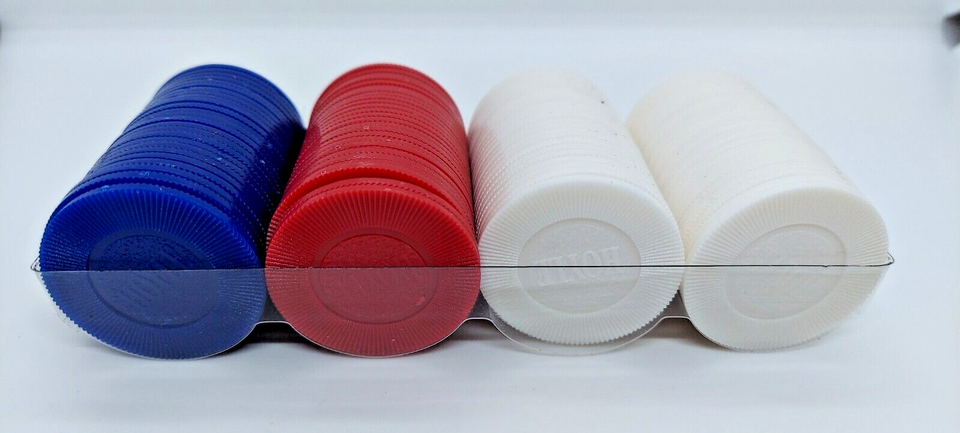 Vintage Hoyle Plastic Red, White & Blue Poker Chips 1998 | eBay