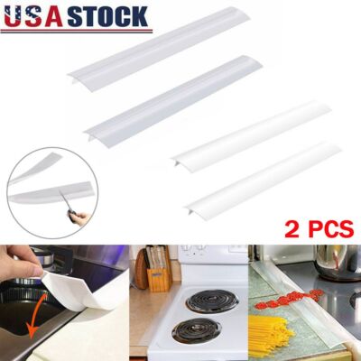 2Pcs Kitchen Silicone Stove Counter Gap Cover Oven Guard Spill Seal ...