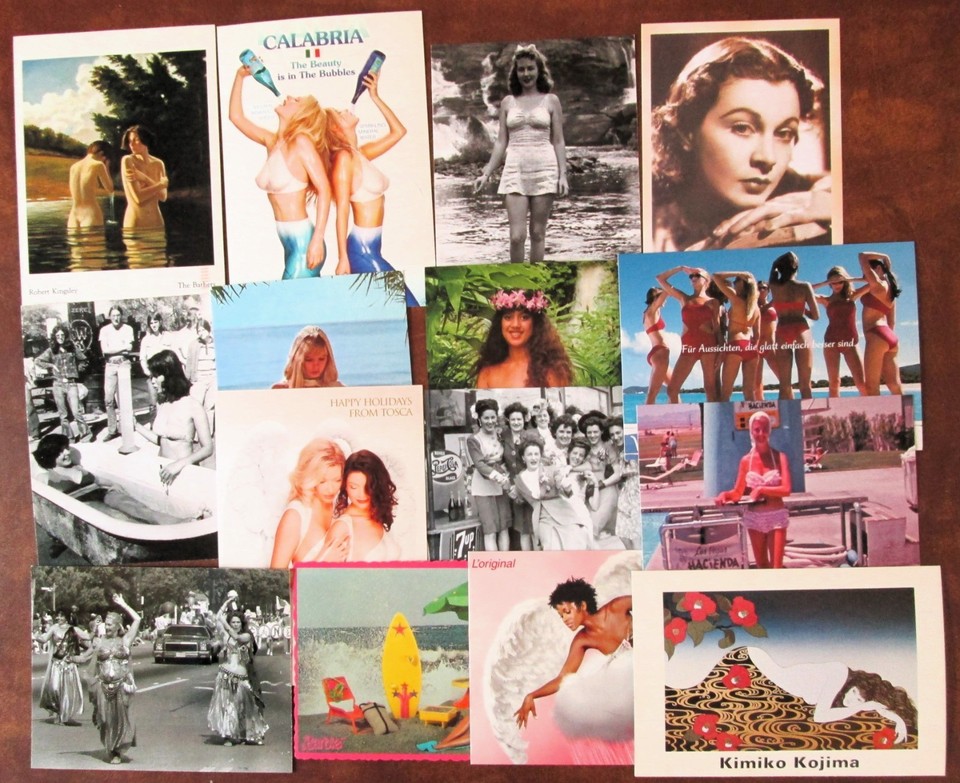 31 WOMEN Postcards - RISQUE / PIN-UP / BATHING BEAUTY Y + PIRELLI ...