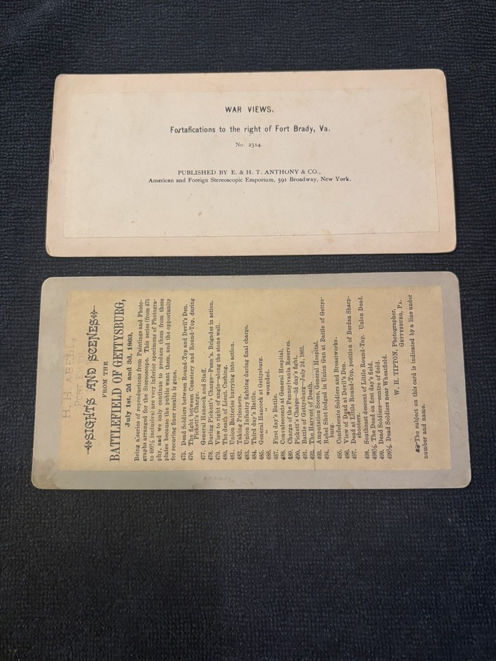 Lot Of 2 Civil War Stereoviews By Anthony Fort Brady & Harvest of Death ...