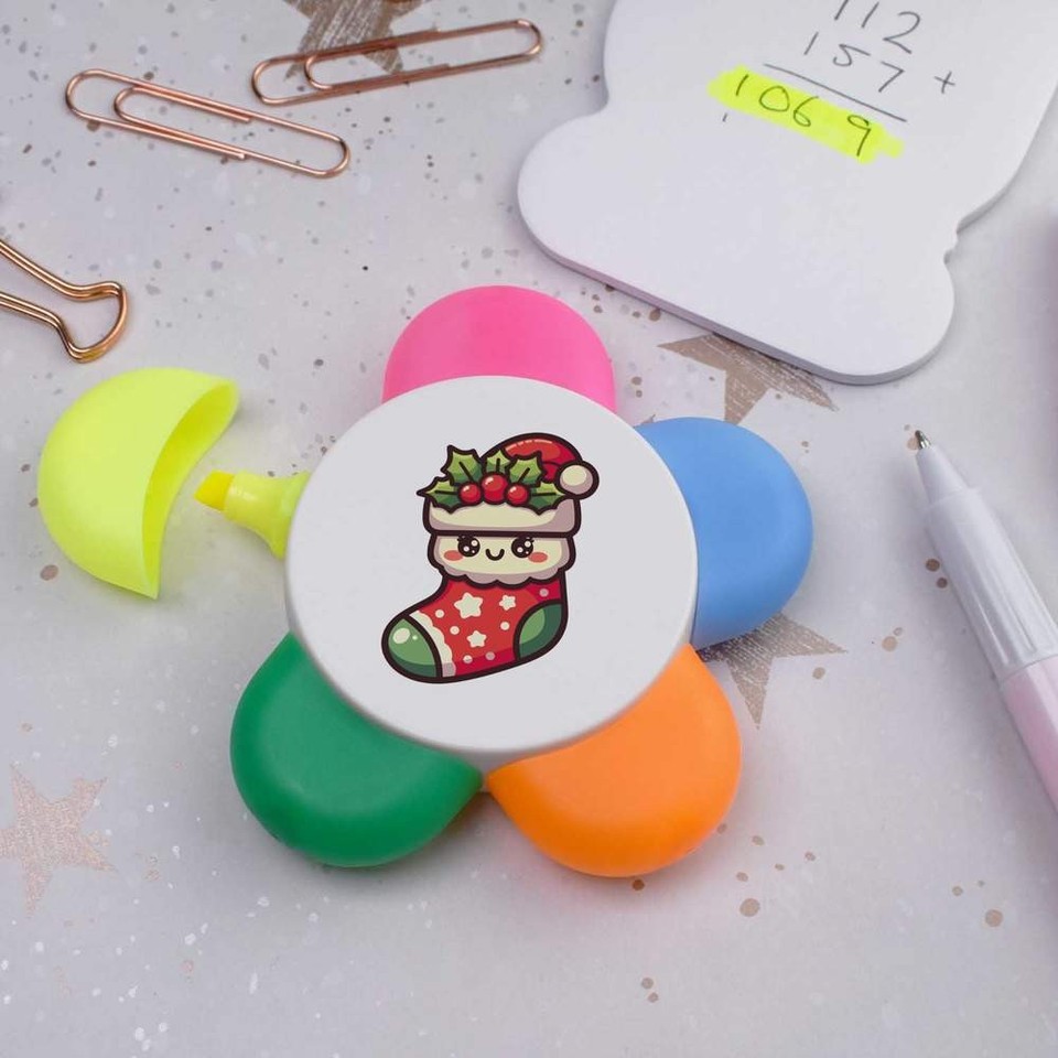'Cute Christmas Stocking' Flower Shape Highlighter Pen (HL00042594) | eBay