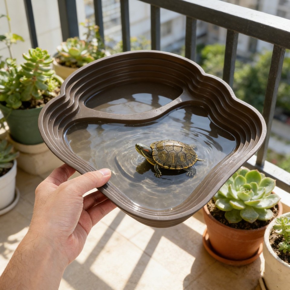 Pet Turtle Bathing Pool Water Dish for Reptiles Lizard Pot Bearded ...