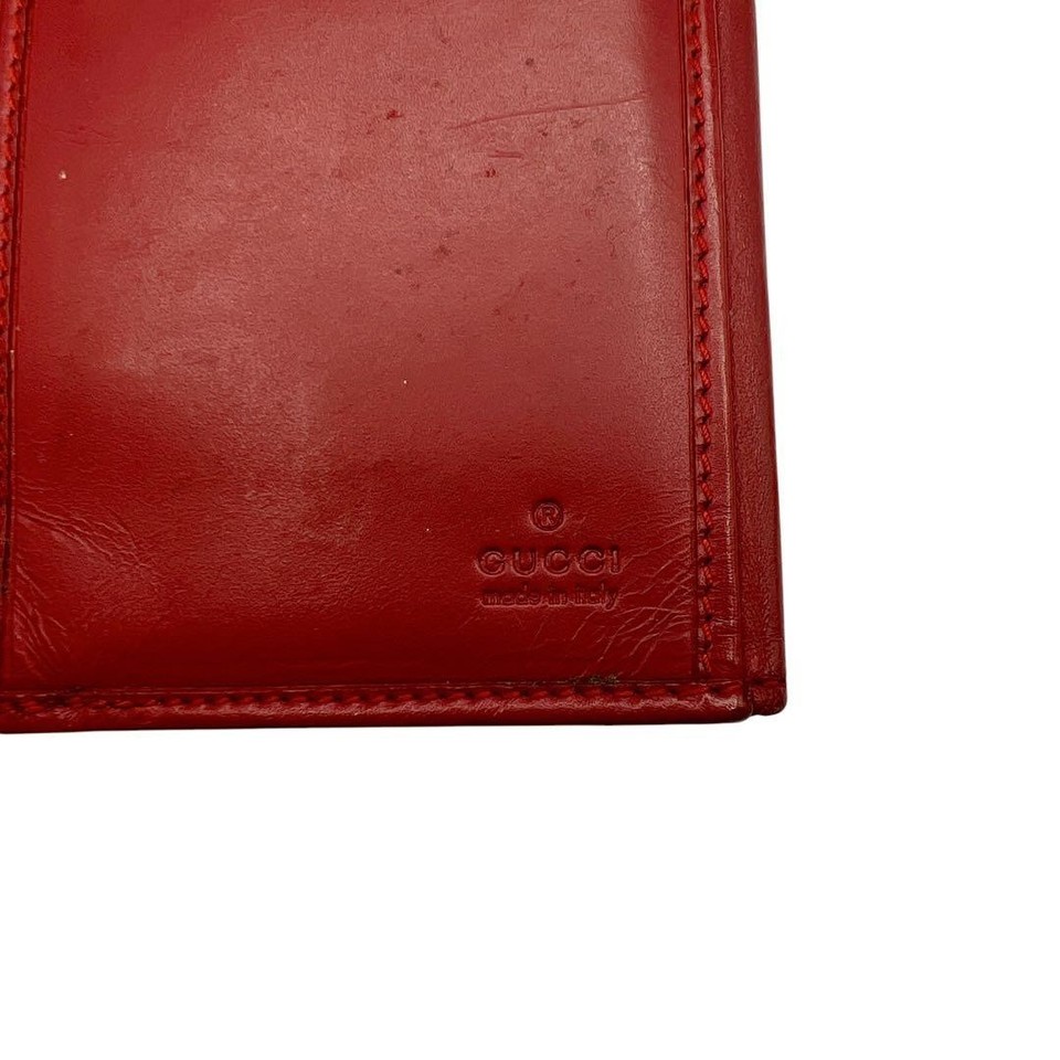 Gucci Jackie Wallet Bifold Long Sherry GG Canvas red no box excellent ...