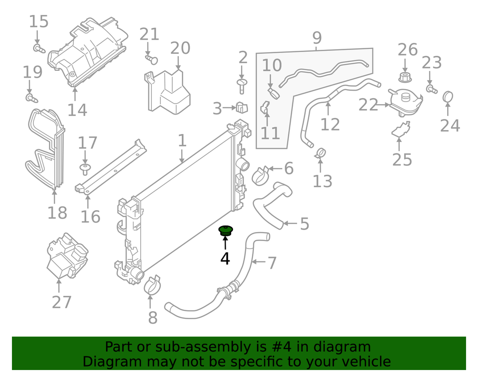 Genuine Nissan 2018-2025 Nissan - Radiator Assembly Upper Mount 21506 ...