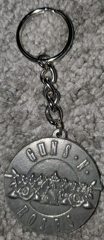 GUNS N ROSES Silver Metal Alloy KEY CHAIN Ring Keychain NEW | eBay