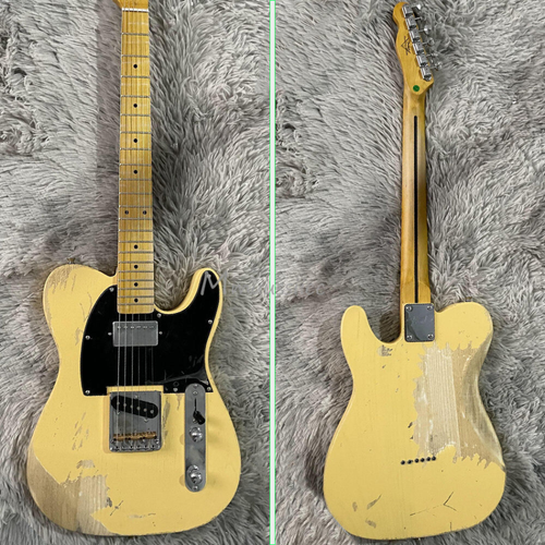 6-Strings Relic Yellow TL Electric Guitars Black Pickguard Maple ...