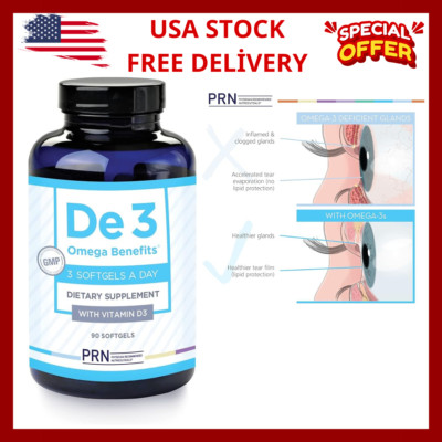 PRN De3 Omega 3 Fish Oil Supplement - Support for Dry Eyes, 2240mg EPA ...
