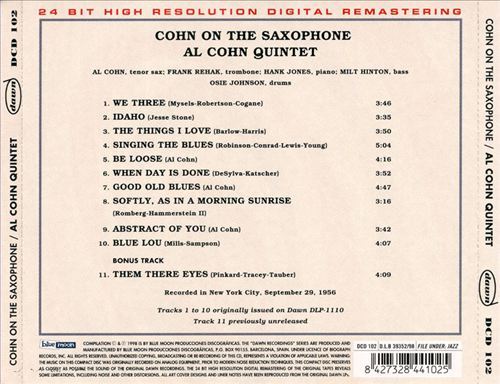 AL COHN - COHN ON THE SAXOPHONE NEW CD 8427328441025| eBay