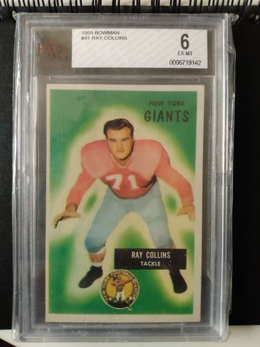 1955 Bowman #41 Ray Collins - PSA 6 EX-MT - New York Giants - LSU ...