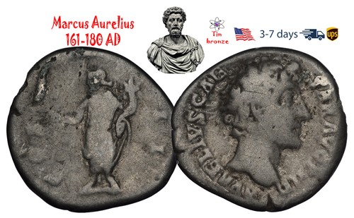 Ancient Roman Empire Coin Tin bronze Denarius Marcus Aurelius 161 180 ...