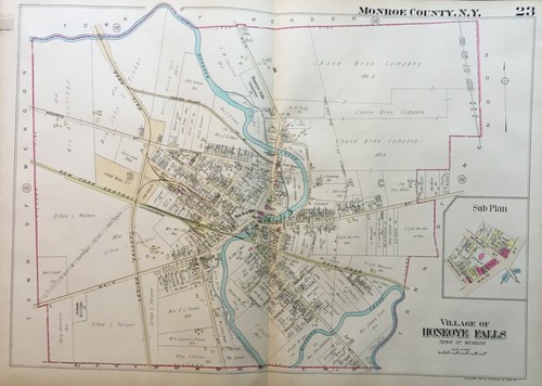 1924 HONEOYE FALLS TOWN OF MENDON MONROE COUNTY NEW YORK ATLAS MAP | eBay