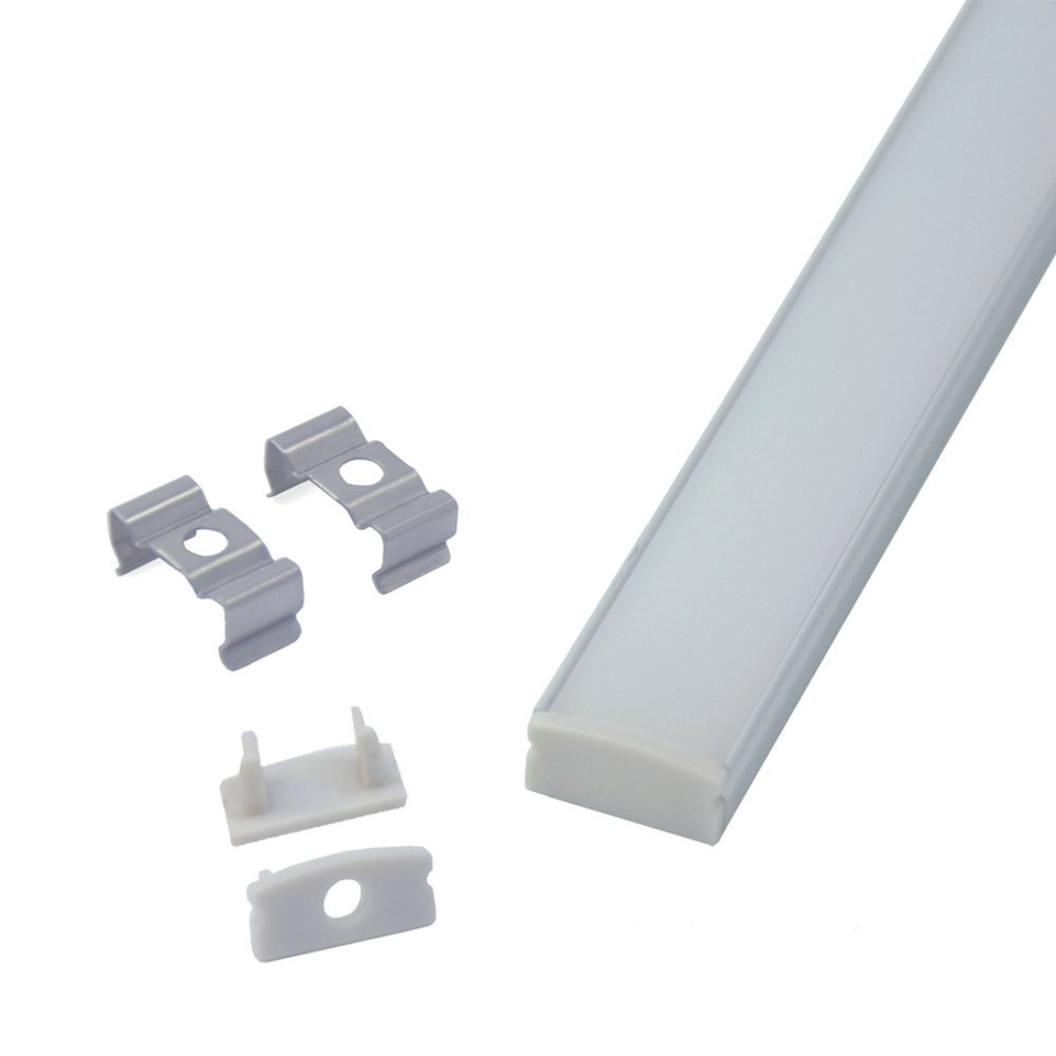 Strip Channel LED Light Aluminum U Shape End Caps Mounting Clips 6.6 Ft ...