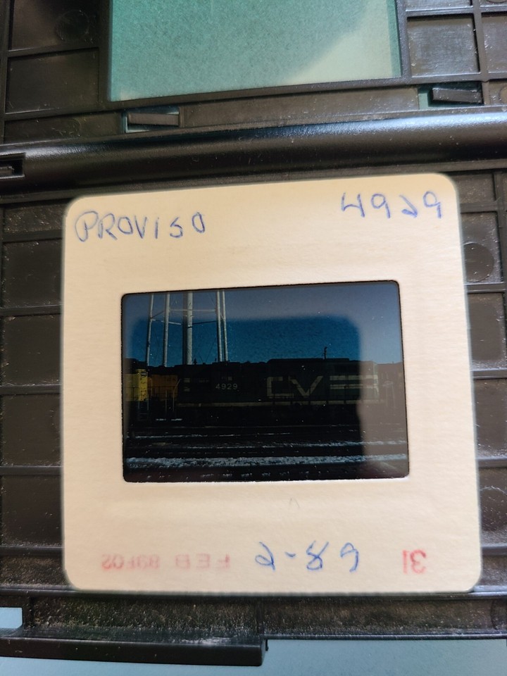 Original Slide Central Vermont CV 4929 EMD GP9 Proviso ILL 2-1989 | eBay