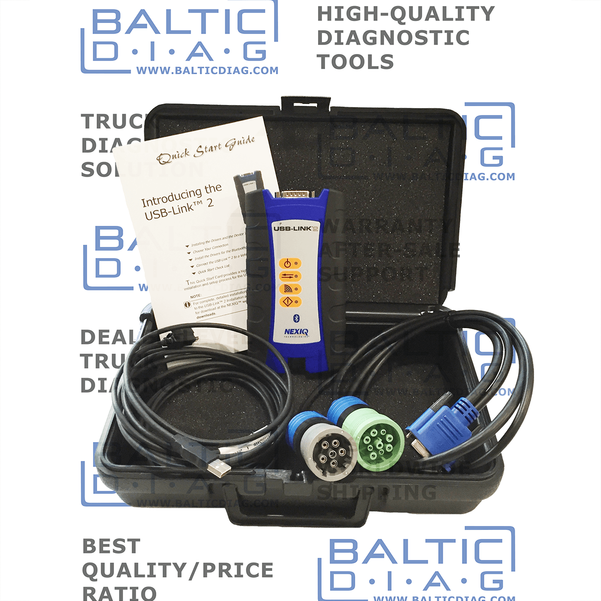 NEXIQ ORIGINAL USB-LINK 2 RP1210 DIAGNOSTIC KIT INTERFACE AND CABLES ...