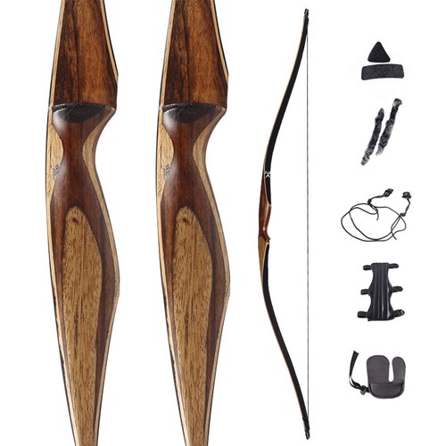 54" Archery Wooden Bow 20-35lb Traditional Longbow Recurve Bow Hunting ...