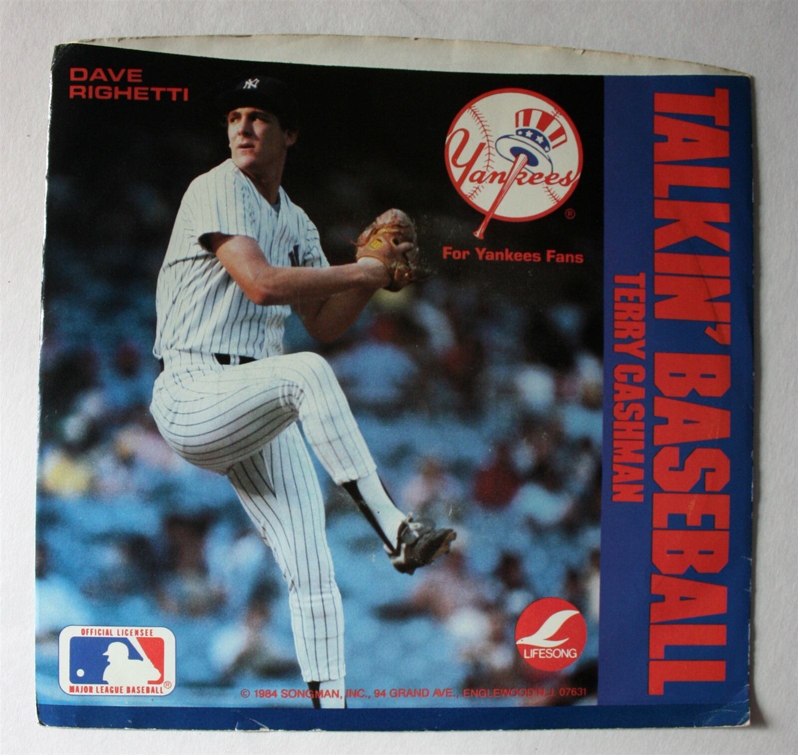 TERRY CASHMAN Talkin' Baseball 45rpm with Picture Sleeve For YANKEES ...
