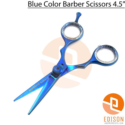 Small Barber Scissors Salon Shears Beard Mustache Trimming Styling Blue ...