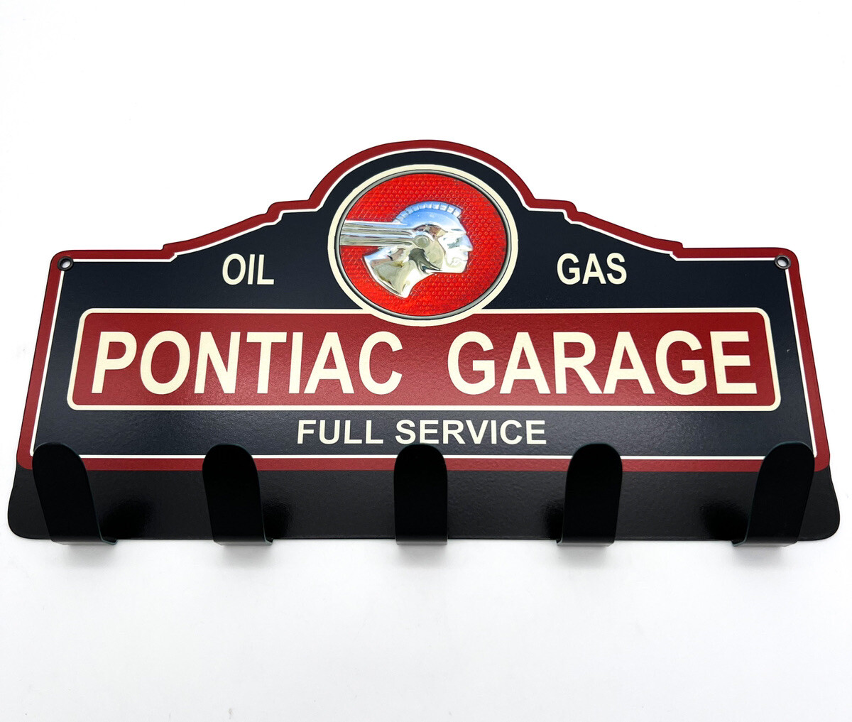 "Pontiac Garage Full Service" Oil Gas Sign Key Hook Coat Rack Holder ...