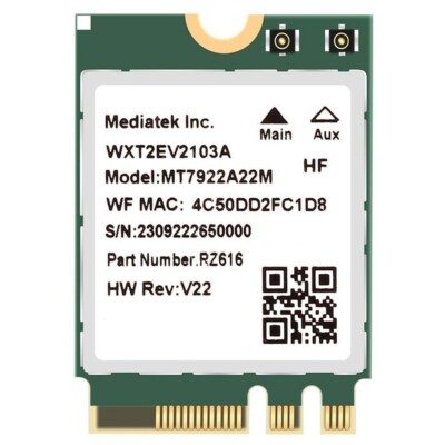 MT7922 M.2 WIFI 6E 802.11AX Tri-Band 5374Mbps wifi Bluetooth Card ...
