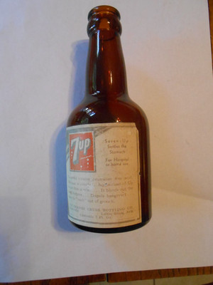 amber paper label 7 Up Orange Crush Bottling Co bottle | eBay