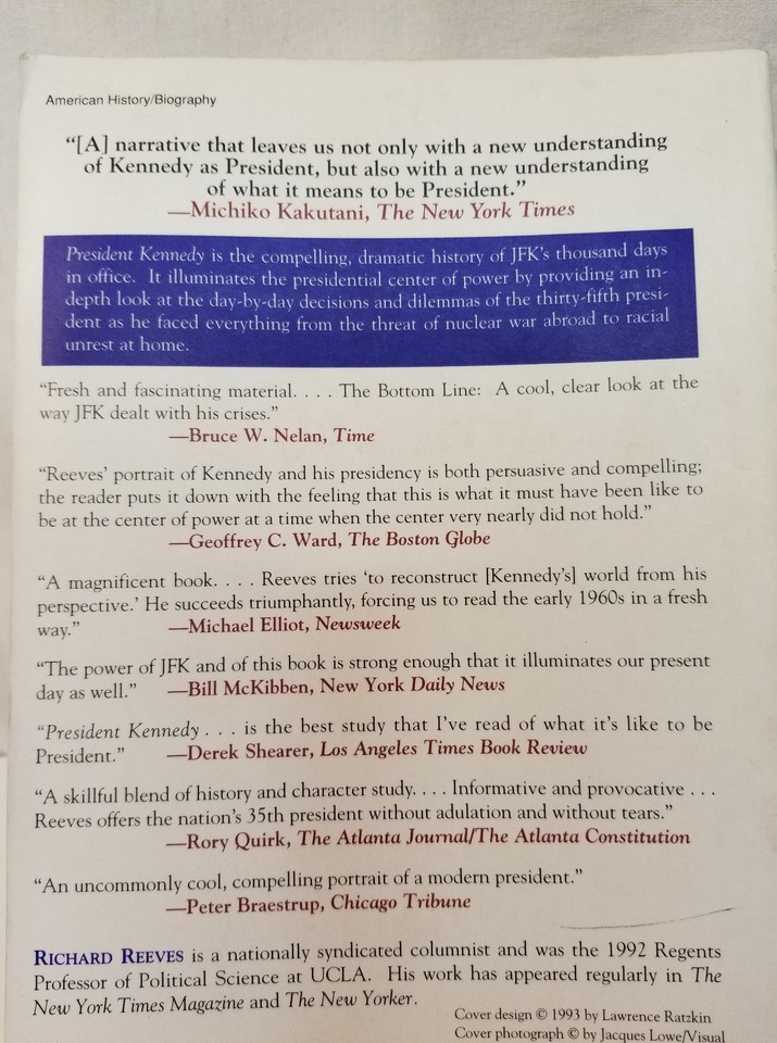 President Kennedy : Profile of Power by Richard Reeves (1994, Paperback ...