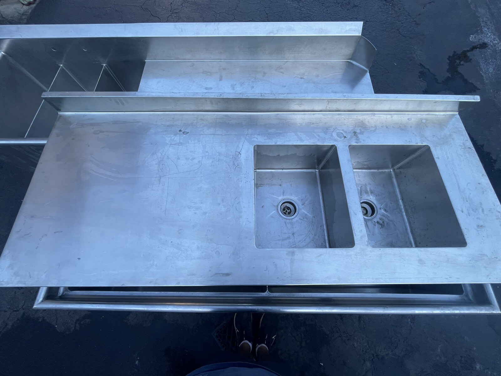 2 Compartment Commercial Sink With Working Table | eBay