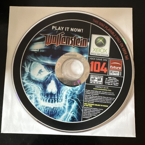 XBOX 360 Magazine Wolfenstein DEMO Disc - Disc Series #104 - Disc only ...