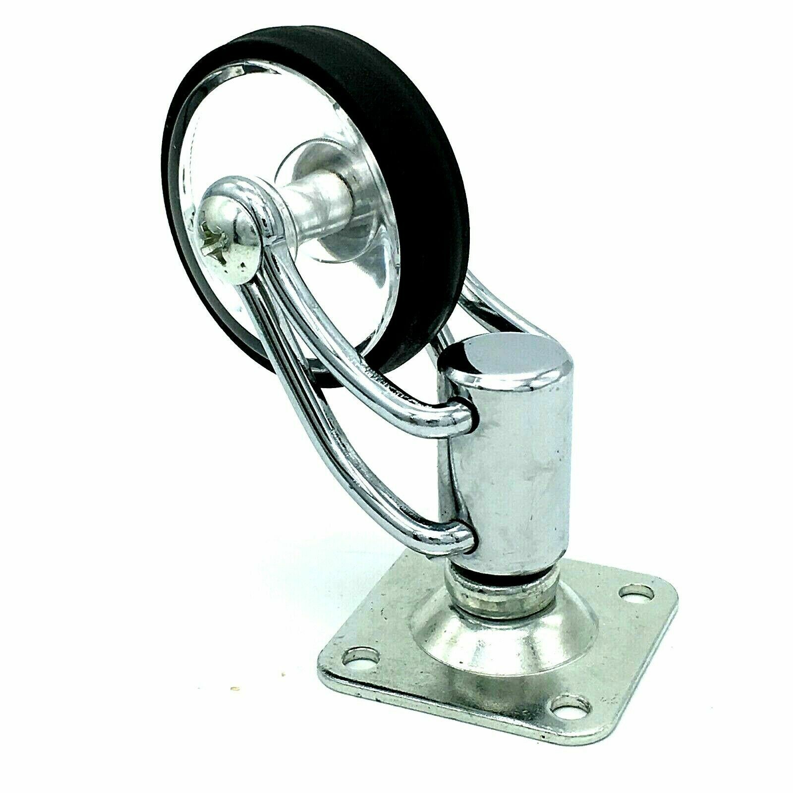 4 x CASTOR WHEELS 50mm decorative chrome glass swivel 360° trolley ...