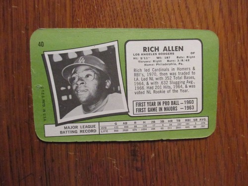 4-1971 Topps Super Cards(RICH ALLEN/LARRY DIERKER/LUKE WALKER/RICO ...