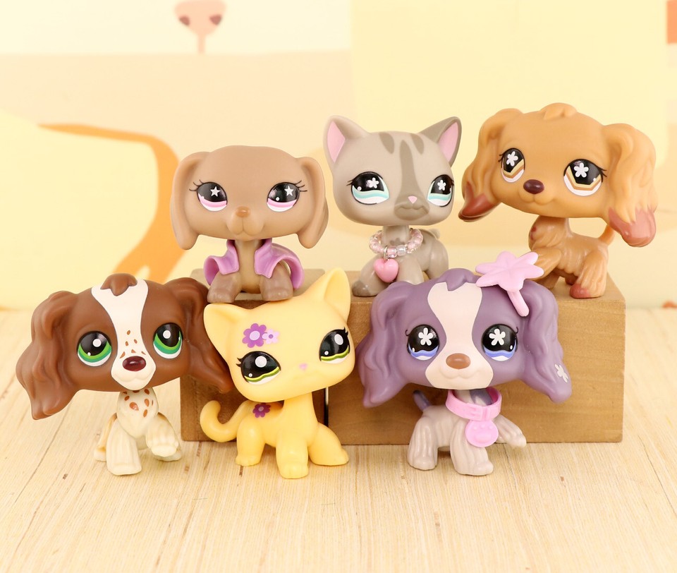 6 Lot Pet Shop LPS Cocker Spaniel 156 1209 575 Cat 1962 468 Dachshund ...