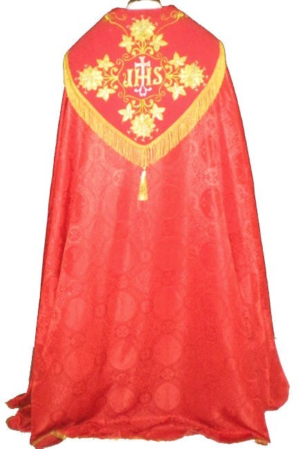 Red Cope Vestment Satin Lined Catholic High Mass Priest Clergy ...