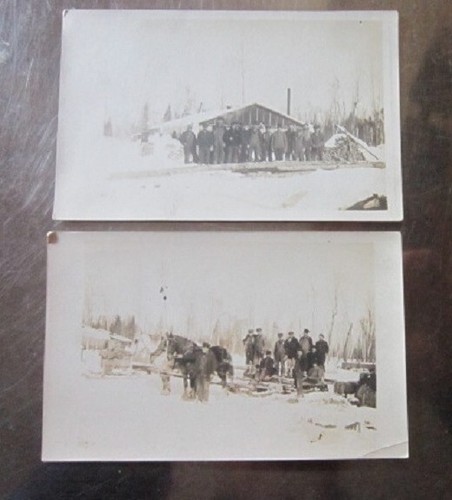2 EARLY LOGGING CAMP POSTCARDS DATED 1916 NORTHERN MINNESOTA RPPC | eBay