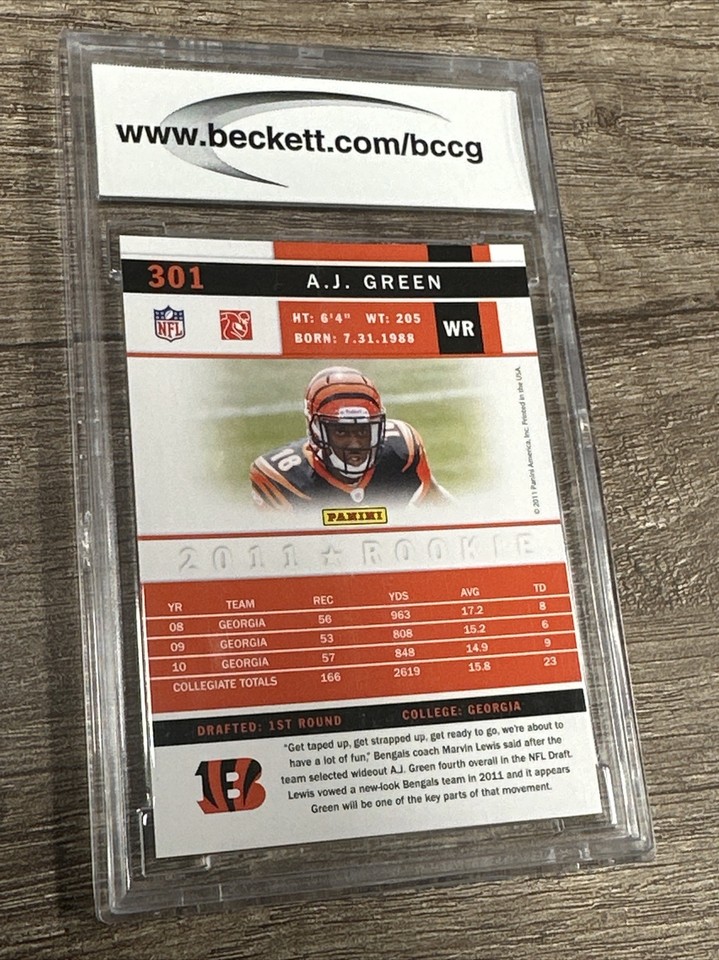 AJ Green Rookie Card 2011 BCCG 10 Gem Mint Score #301A Bengals | eBay