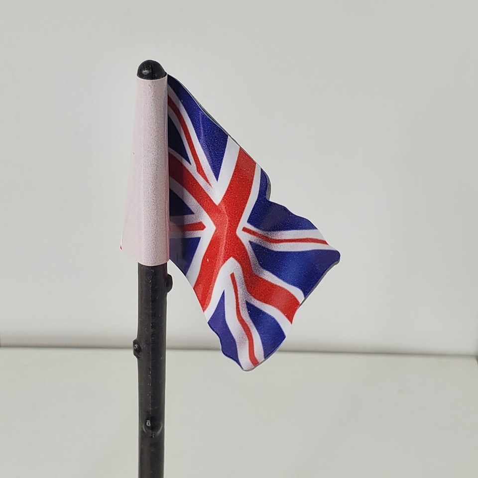 Marx 48 Star American Flag And British Union Jack Plastic Pole Set ...