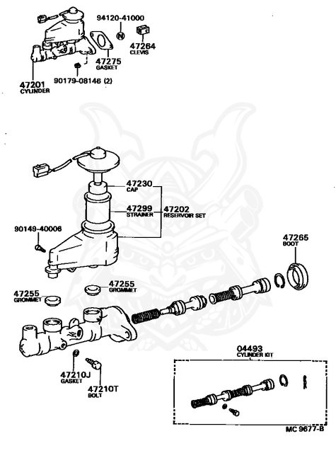0449312130 Genuine Toyota Cylinder Kit Brake Master 04493-12130 for ...