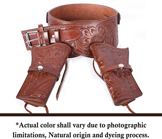 Western Leather Holster Gun Belt 44 / 45 Black Hand Made Cowboy ...