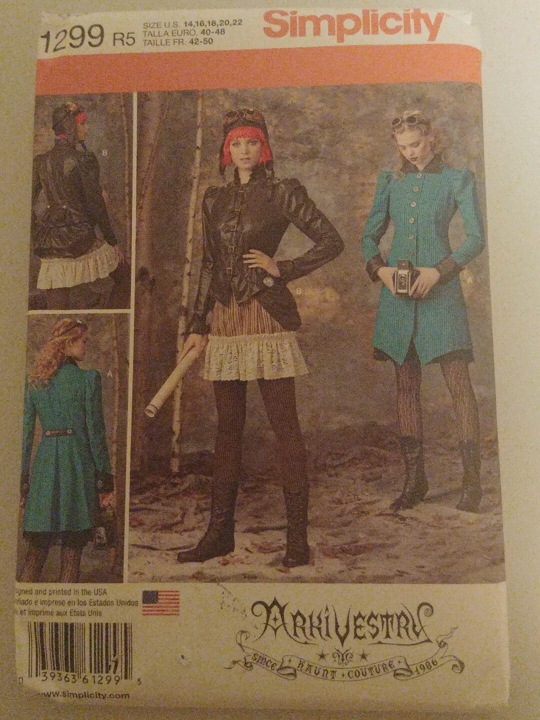 Simplicity Pattern #1299 Women's Steam Punk Costume US Size R5 14-22 | eBay