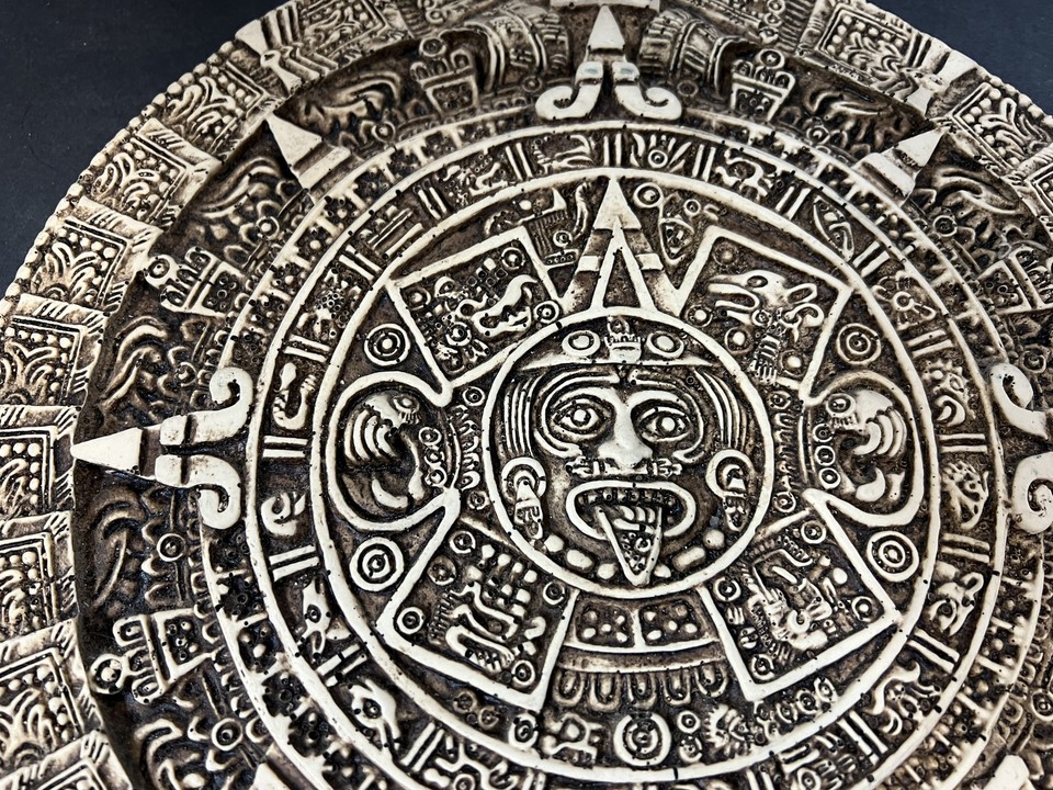 Vintage Ancient Mayan Aztec Solar Calendar Decorative Wall Art Plaque ...
