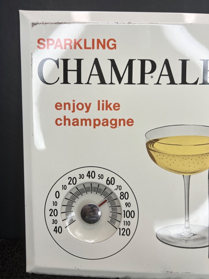Champale Like Champagne Vintage ORIGINAL 1950s Tin Sign Thermometer | eBay