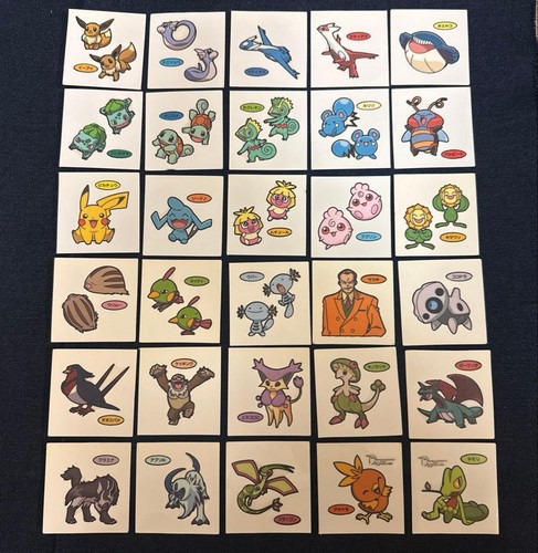 Pokemon Deco chara Sticker Seal Lot Daiichi Pan Pokemon Bread 30PCS ...