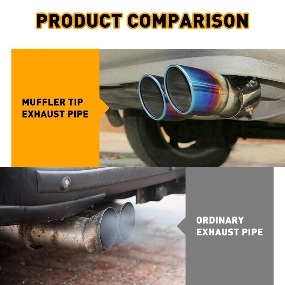 Car Rear Exhaust Pipe Tail Muffler Tip Auto Accessories Replace Kit ...